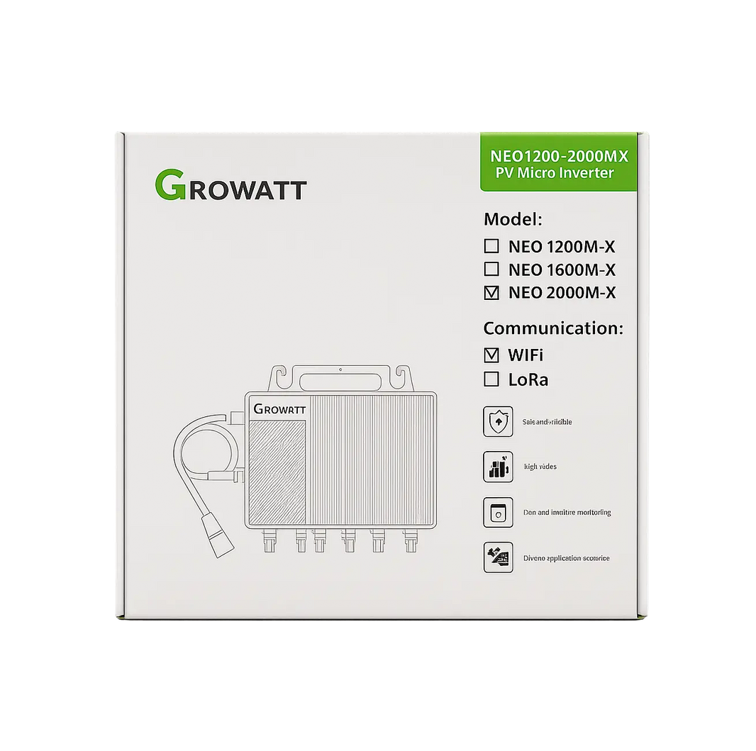 Microinversor Solar Ongrid Growatt NEO2000M-X 2kW 220V 4MPPT